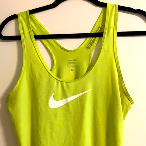 Nike | Tops | Neon Yellow Nike Pro Workout Tank | Poshmark